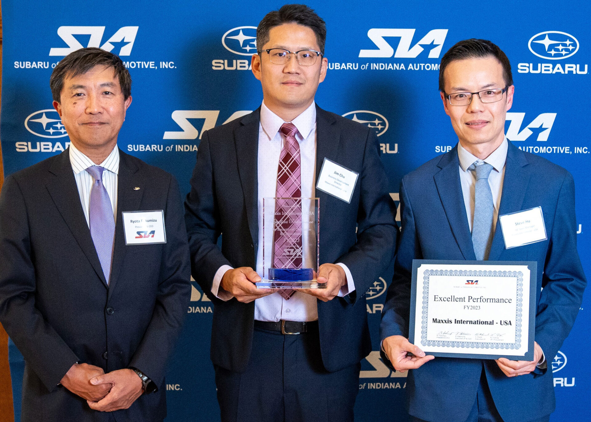 Maxxis Receives Excellent Performance Award from Subaru - MAXXIS US